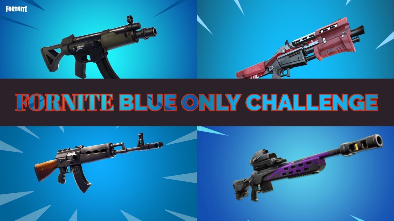 Fortnite The Blue only challenge! - YouTube