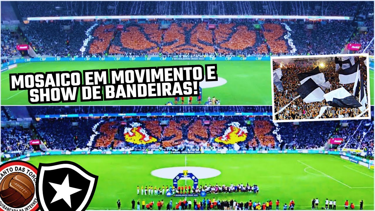 Torcida do Botafogo faz mosaico em movimento e show de bandeiras no ...