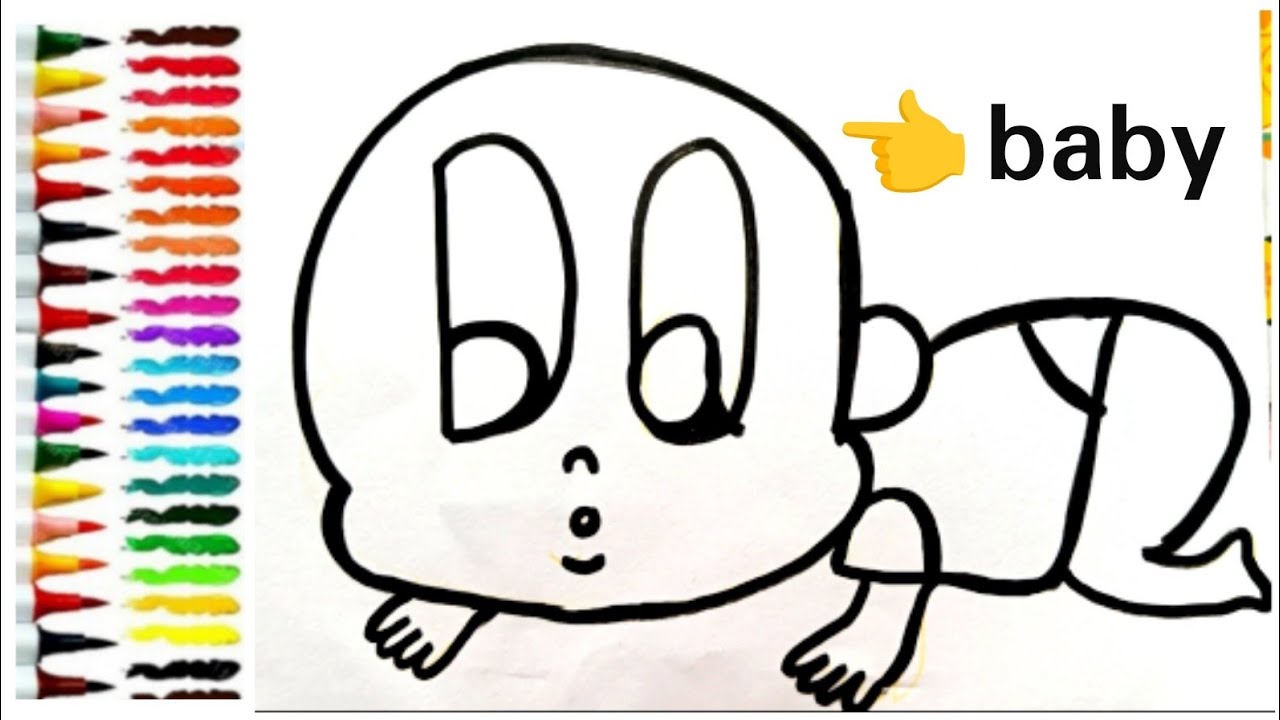 How to Draw Baby from baby word ||Drawing colouring,painting for kids ...