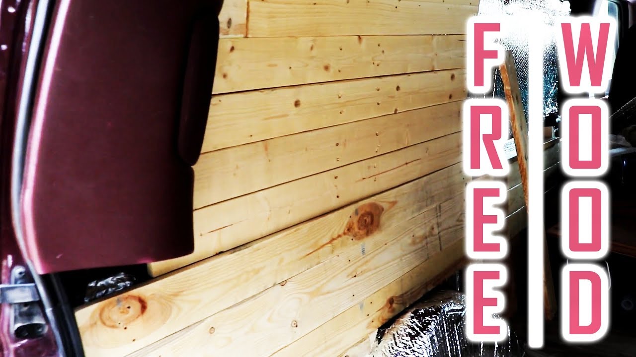 USING RECYCLED PALLET WOOD TO CLAD OUR BUDGET CAMPER VAN - YouTube