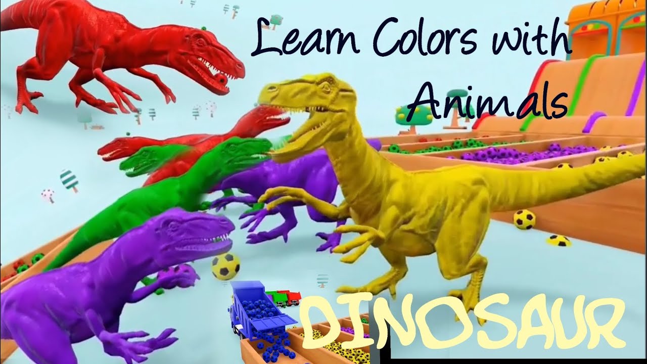 dinosaur Learn colors with animals | toys | belajar warna dan angka ...
