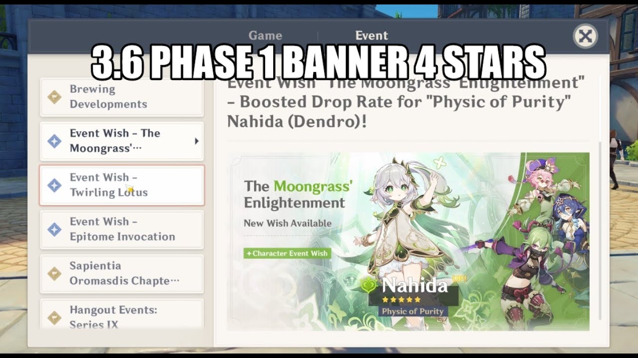 3.6 Phase 1 banner 4 stars confirmed | Genshin Impact - YouTube