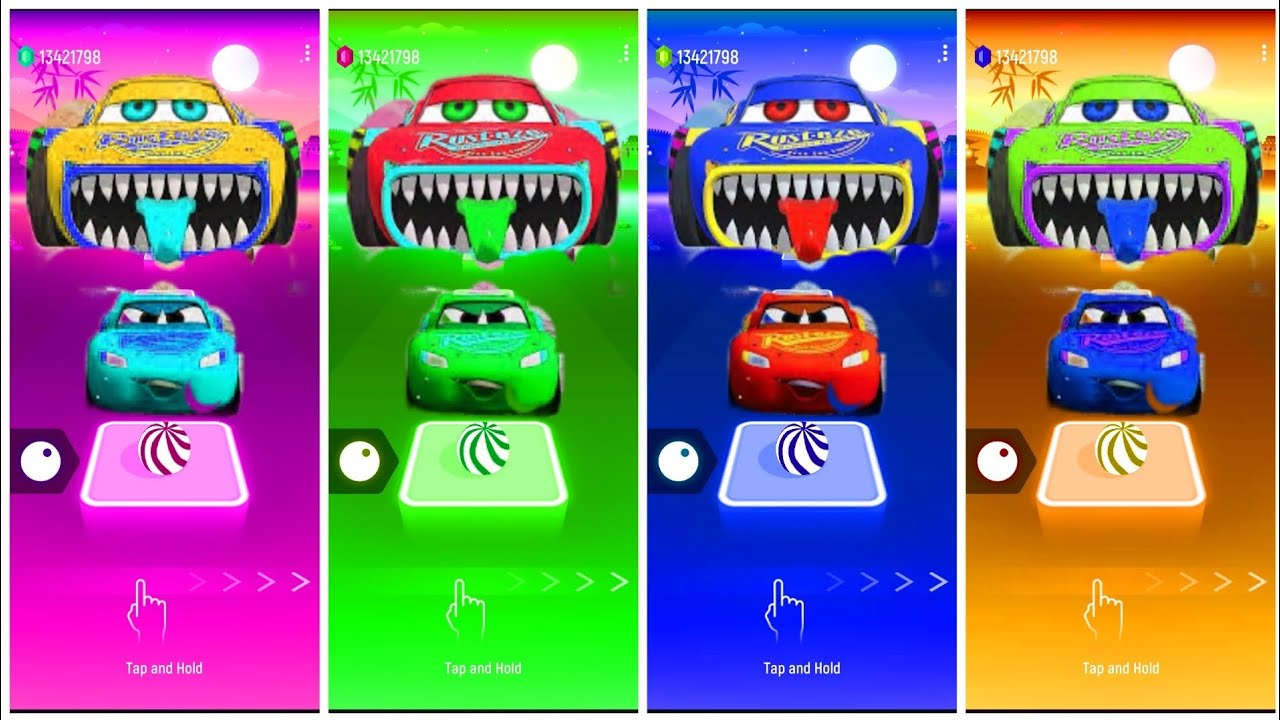 McQueen Yellow Car 🆚 McQueen Red Car 🆚 McQueen Blue Car 🆚 McQueen Green ...