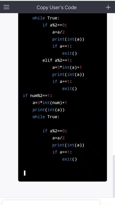 Collatz Sequence in python #python #coding #codeai - YouTube