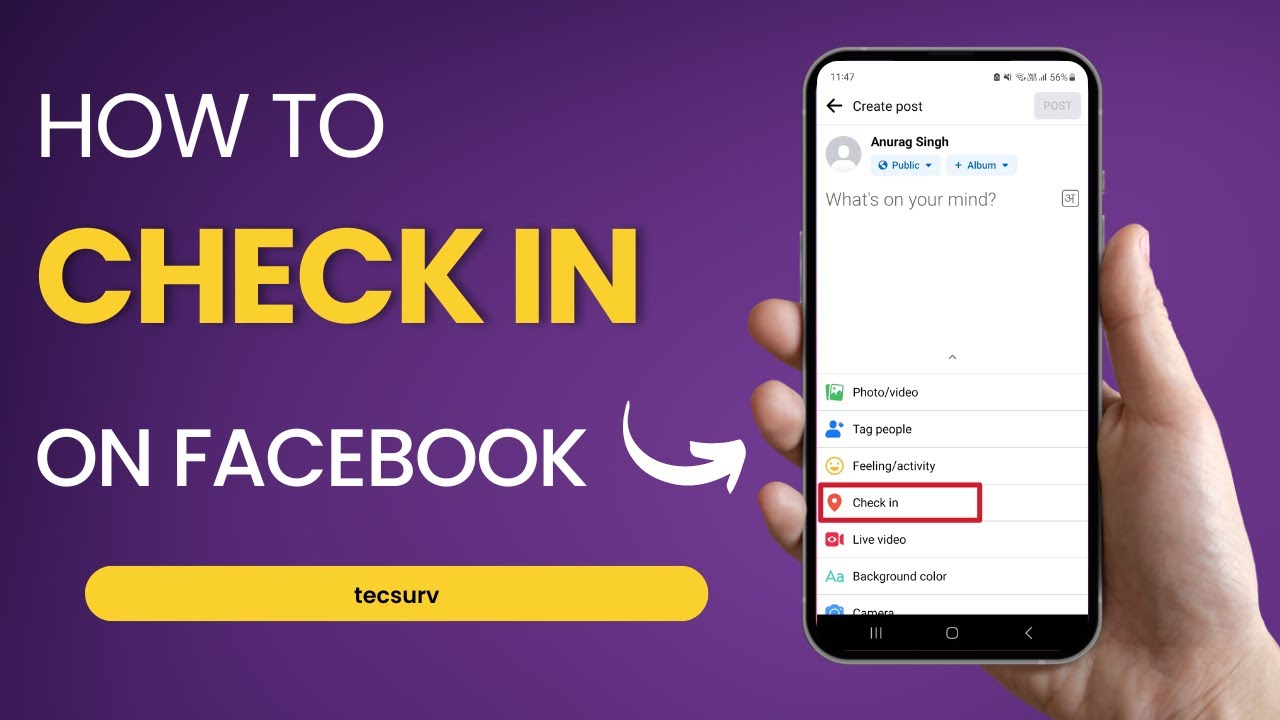 How to Check In on Facebook | Facebook Check in settings ON mobile ...