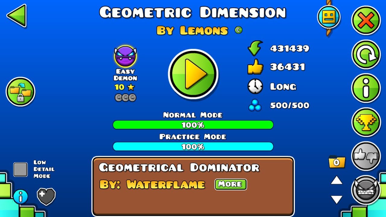 Geometry Dash: Geometric Dimension (Easy Demon) by Lemons - YouTube