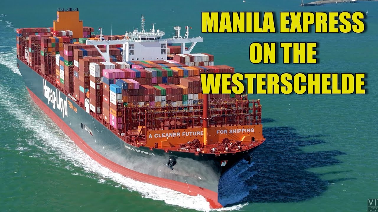 Manila Express on the Western Scheldt / Dlog-M Mavic 3 Pro camera ...