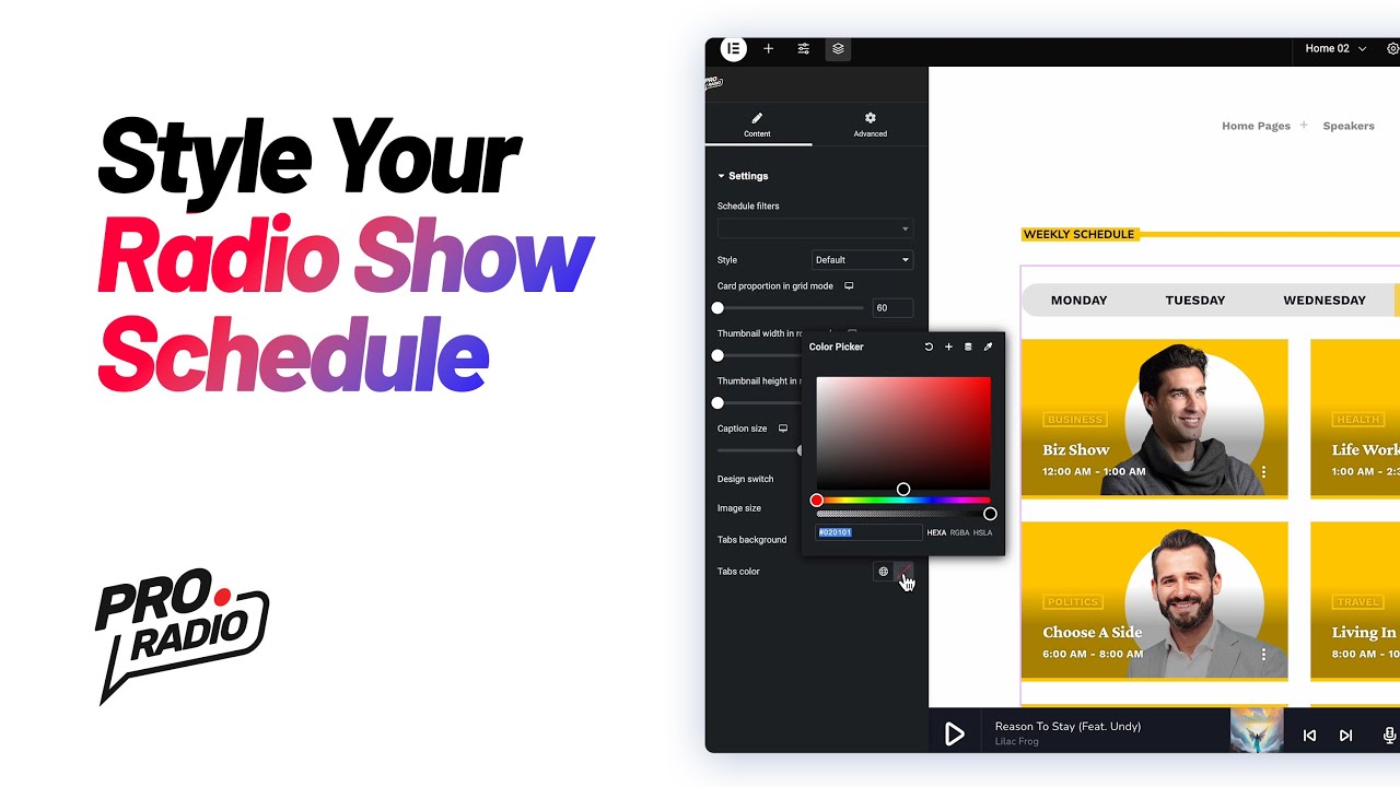 How To Customize the Radio Show Schedule with the Elementor Widget ...