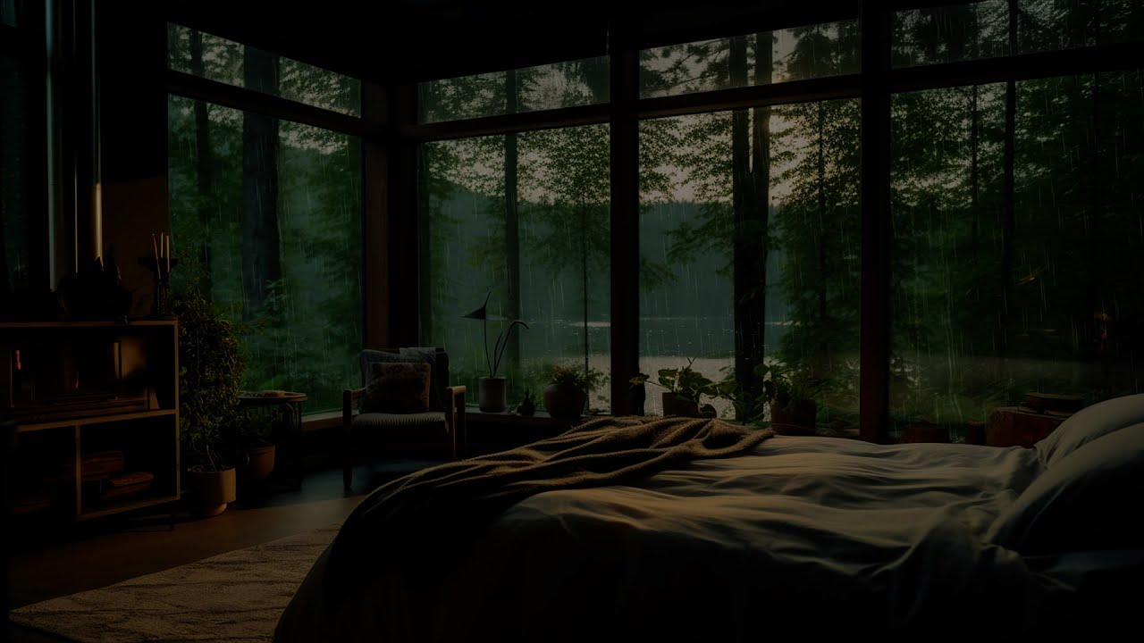 3 Hours | Stress Relieving Rain On Lake Soundscape For Relaxation And ...