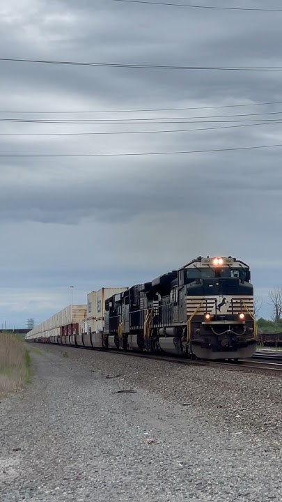 NS 1124 leads a intermodal through Pine Junction - YouTube