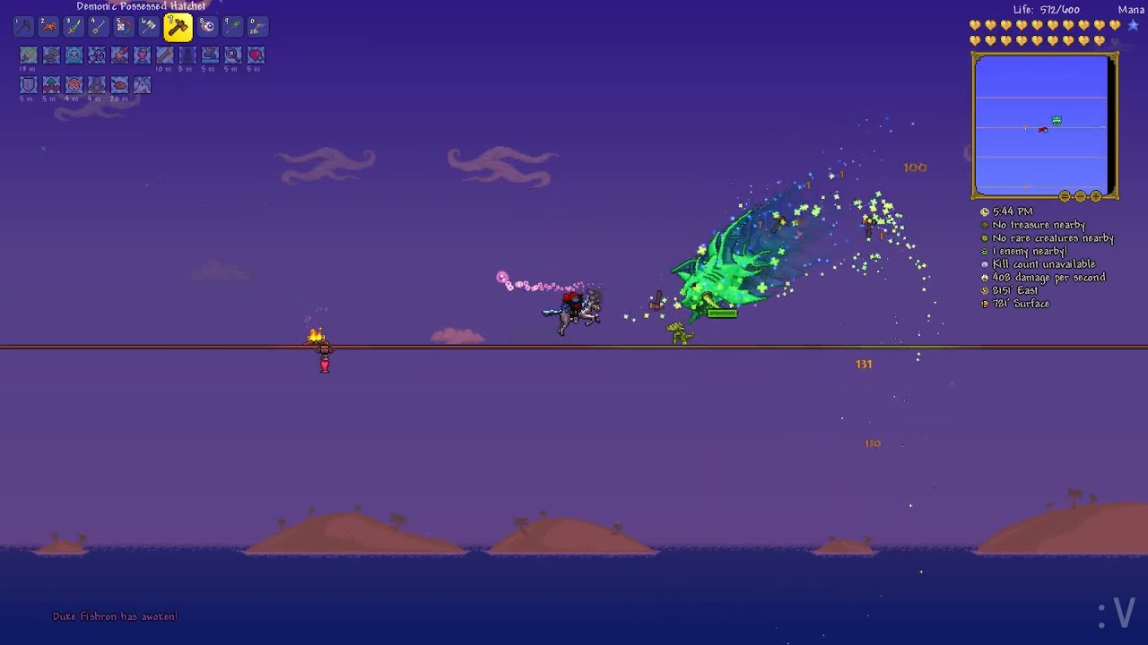 Terraria - Duke Fishron Solo (Melee, Expert Mode, 1.3.0.8) - YouTube