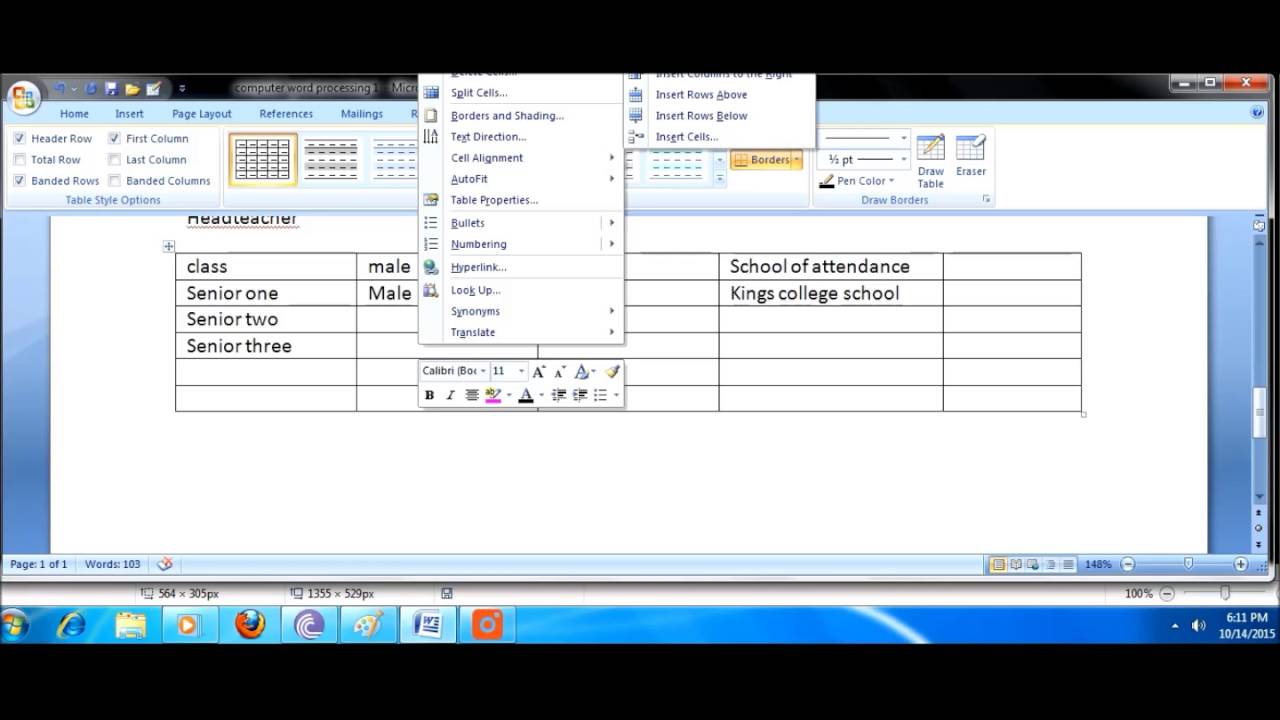 WORD Data Tabulation - YouTube
