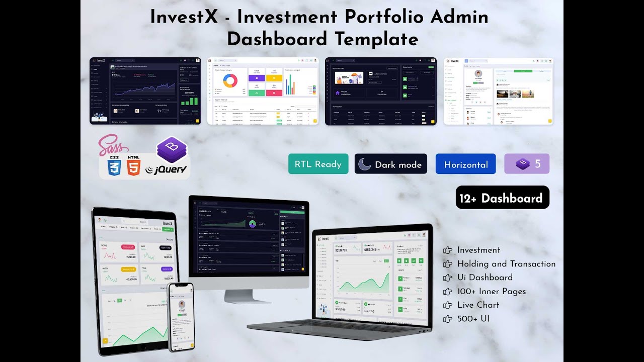 Responsive Admin Dashboard Template For Investment – InvestX - YouTube