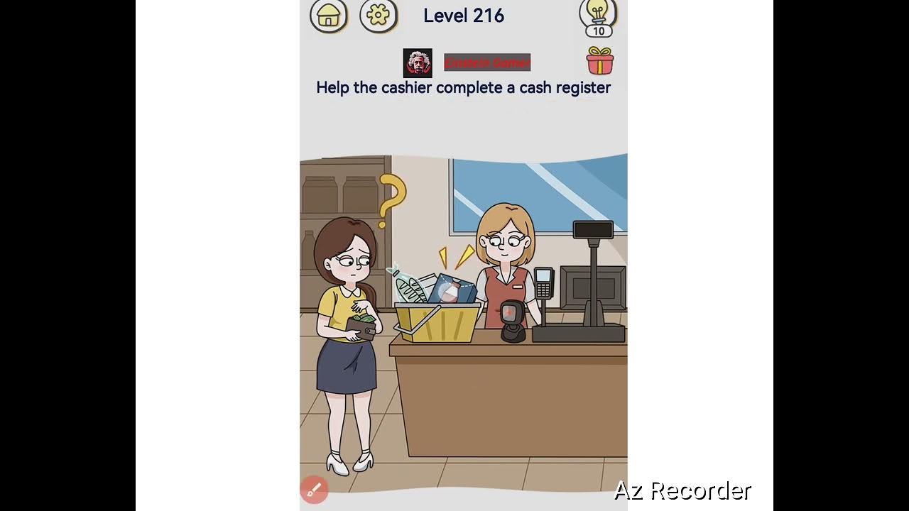 Brain out 2 level 216 help the cashier complete a cash register Walkthrough Solution - YouTube