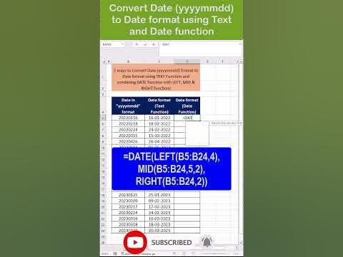 Excel Date Formatting Tips - Converting yyyymmdd Dates Using TEXT and ...
