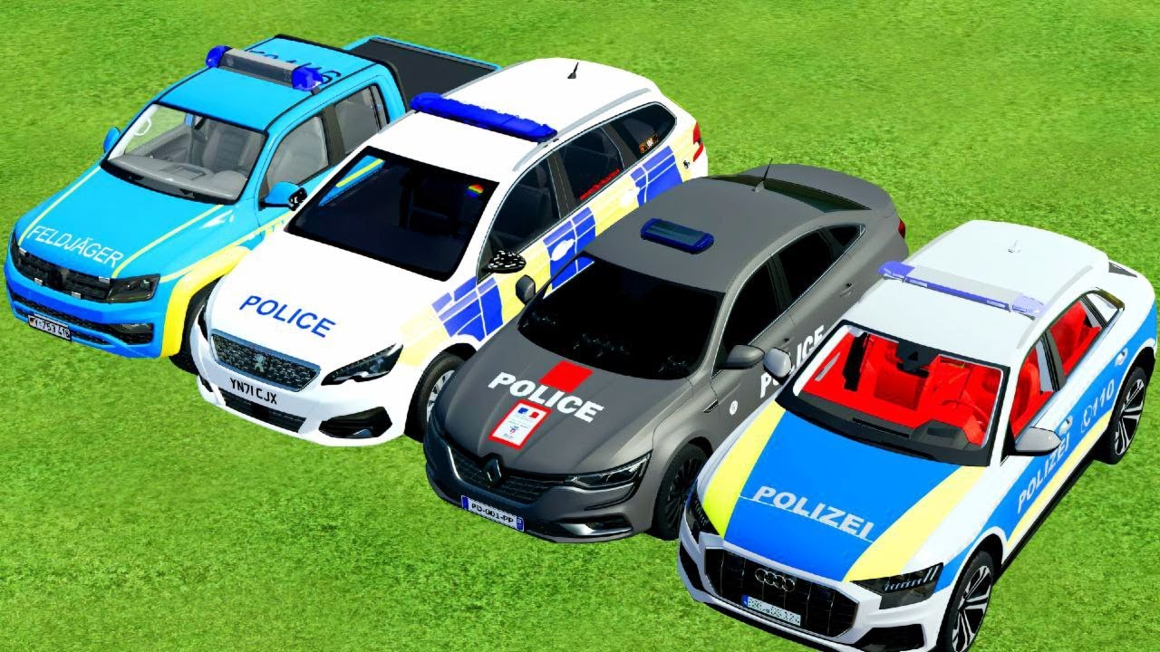 TRANSPORTING ALL POLICE CARS! - FS22, FS 22, FARMING SIMULATOR 22 ...
