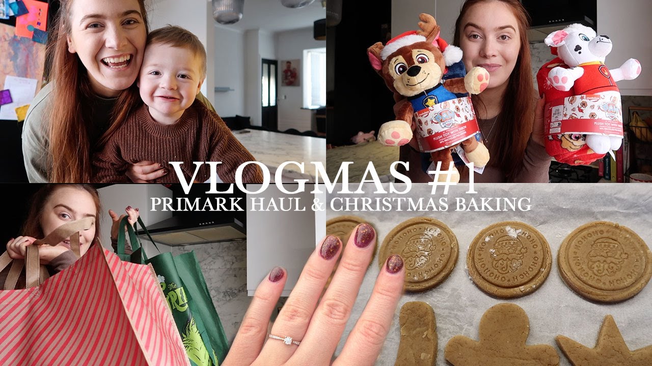 VLOGMAS #1 || Christmas hauls (Primark & Aldi etc.), baking & Christmas ...