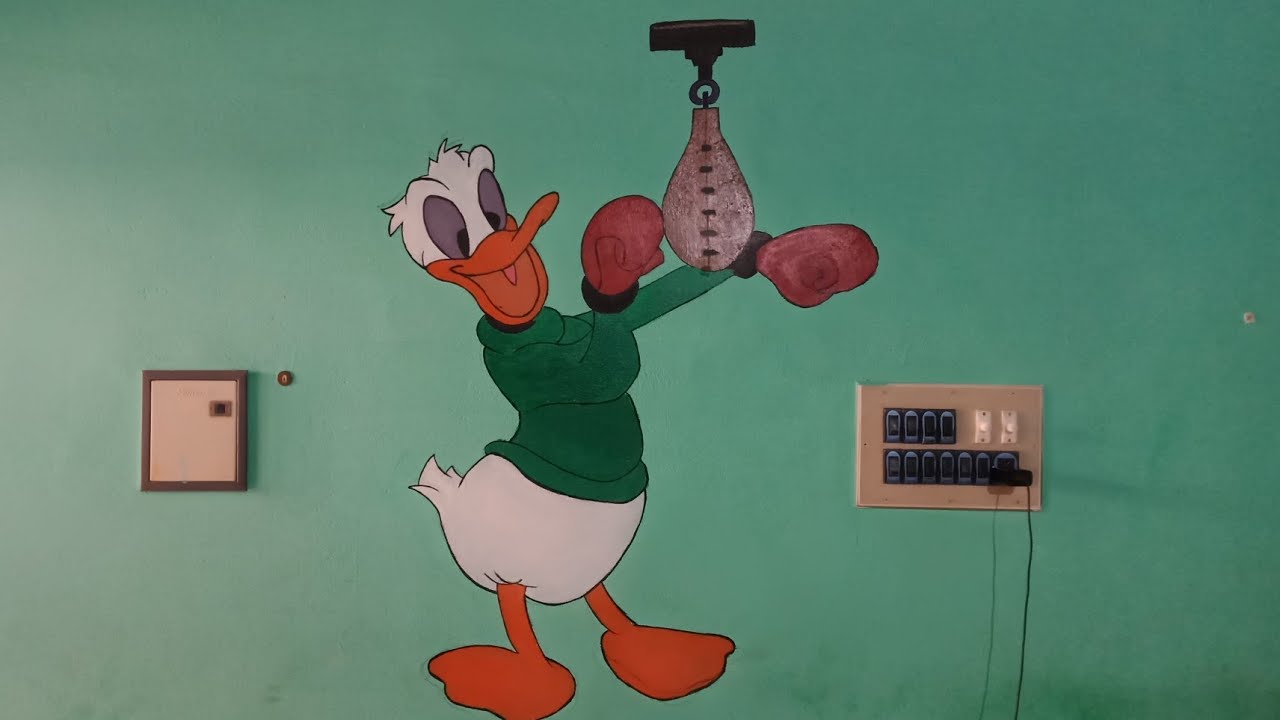 24. How to Draw and paint 🥊Boxer Donald Duck on Home Wall | Home wall ...
