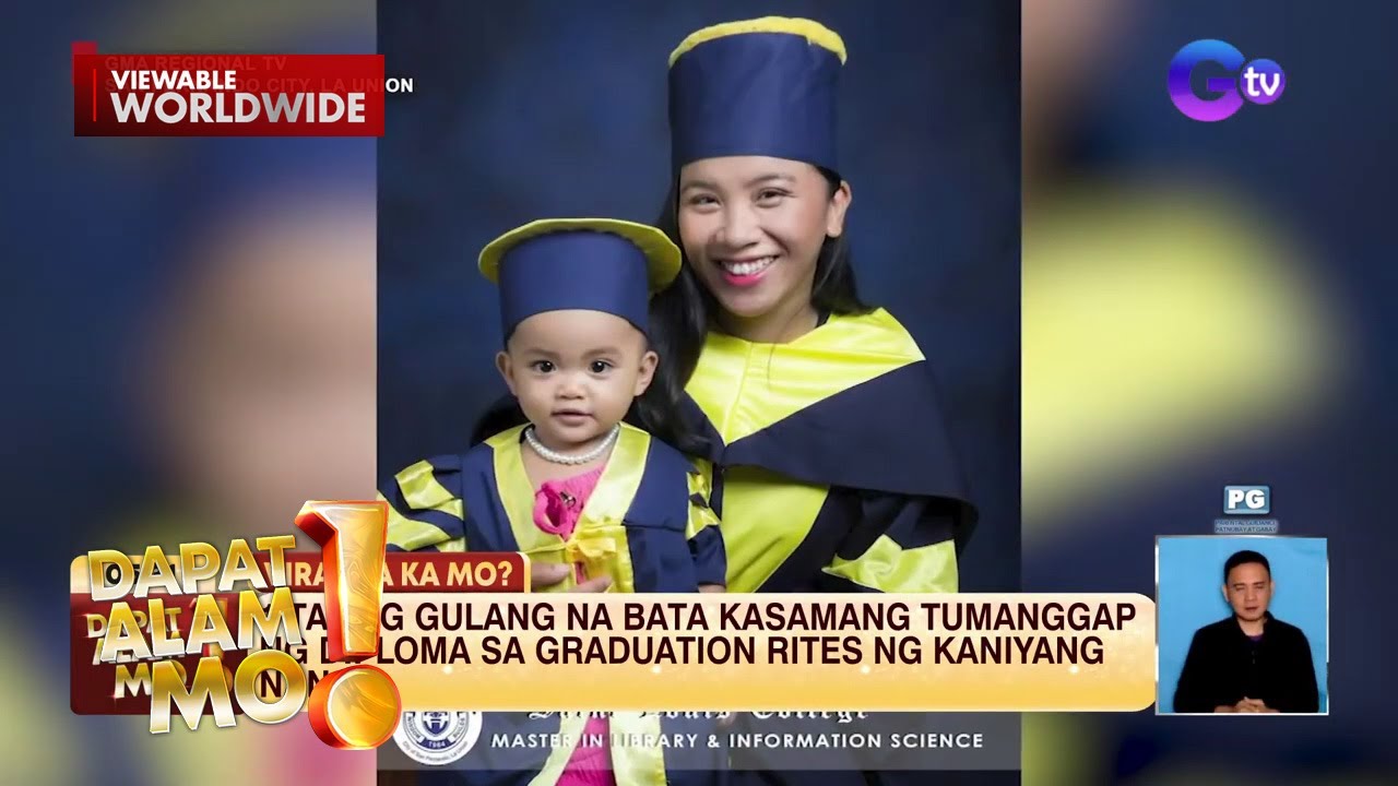 Anak, kasama na tumanggap ng diploma sa graduation ng kanyang nanay ...