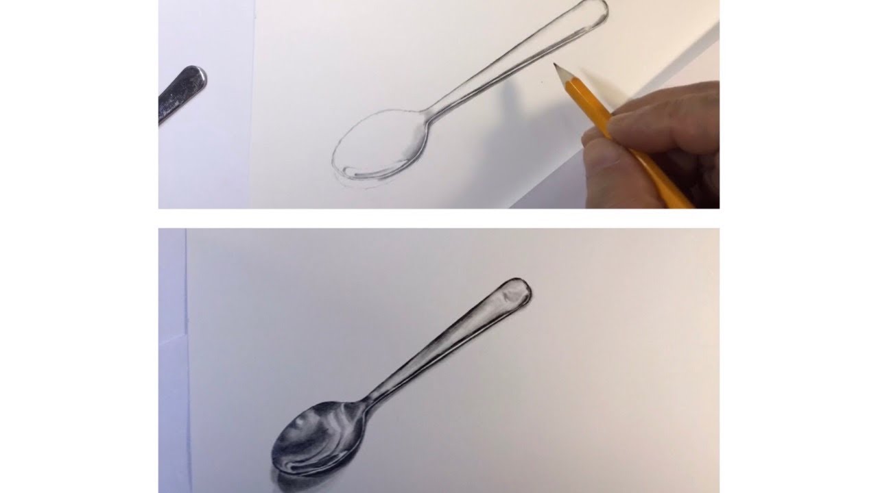 Drawing / Timelapse Metal Spoon - YouTube