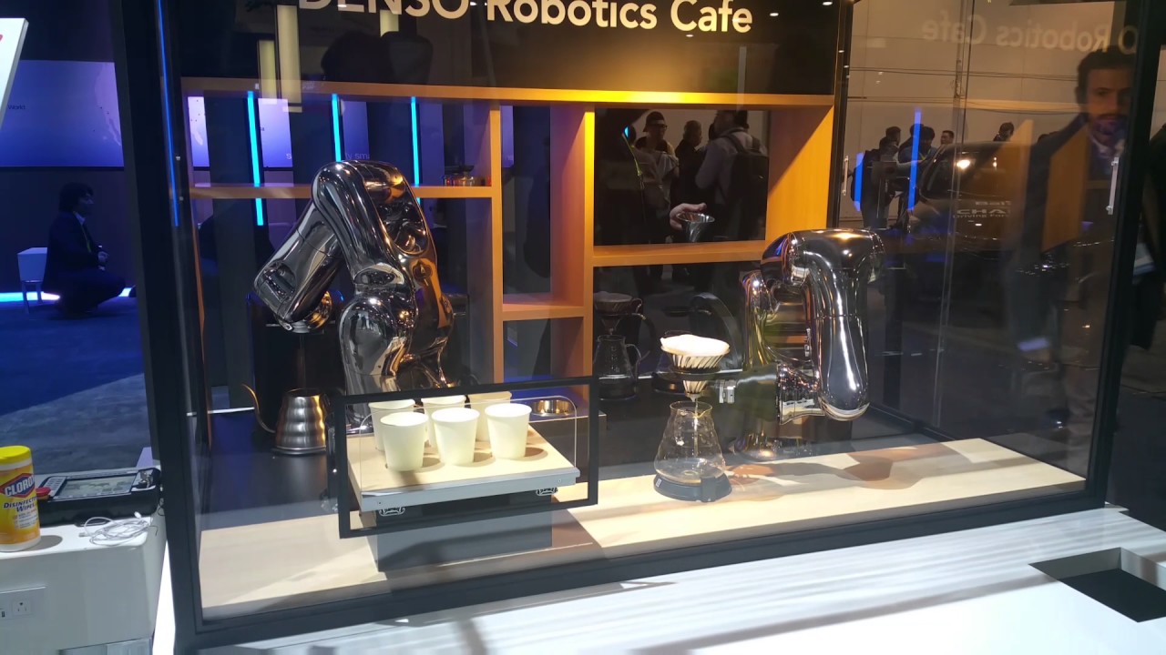 Denso robot at CES 2017 makes coffee - YouTube