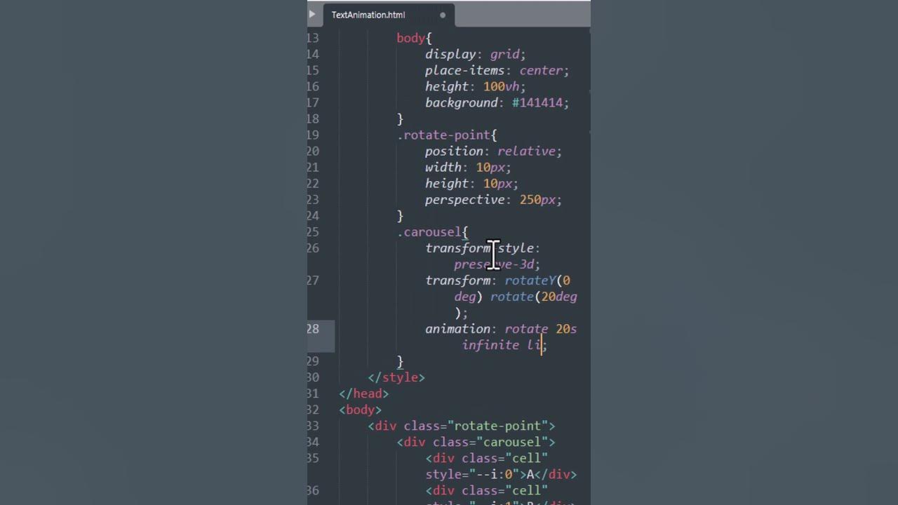 HTML CSS animated rotate text - YouTube