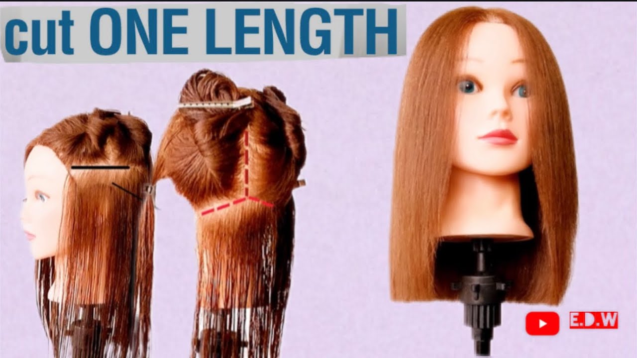 🔴How To Cut The Perfect One Length Haircut / Straight Line Haircut ...