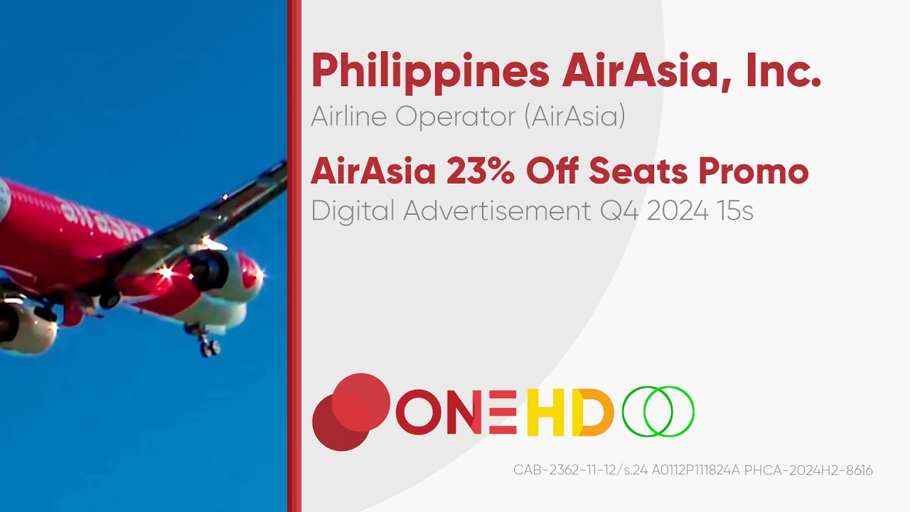 AirAsia 23% Off All Seats Promo Digital Ad Q4 2024 15s (Philippines ...