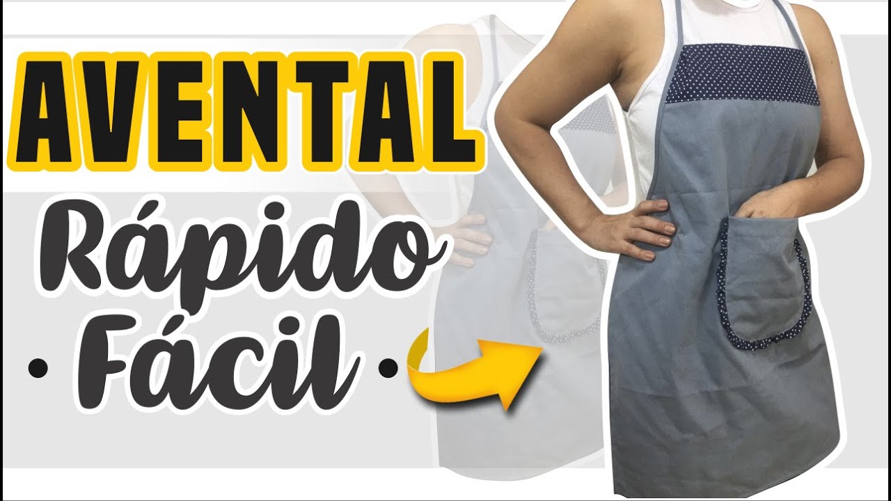 Como Fazer Avental de Cozinha / Tecido | Molde Fácil - YouTube