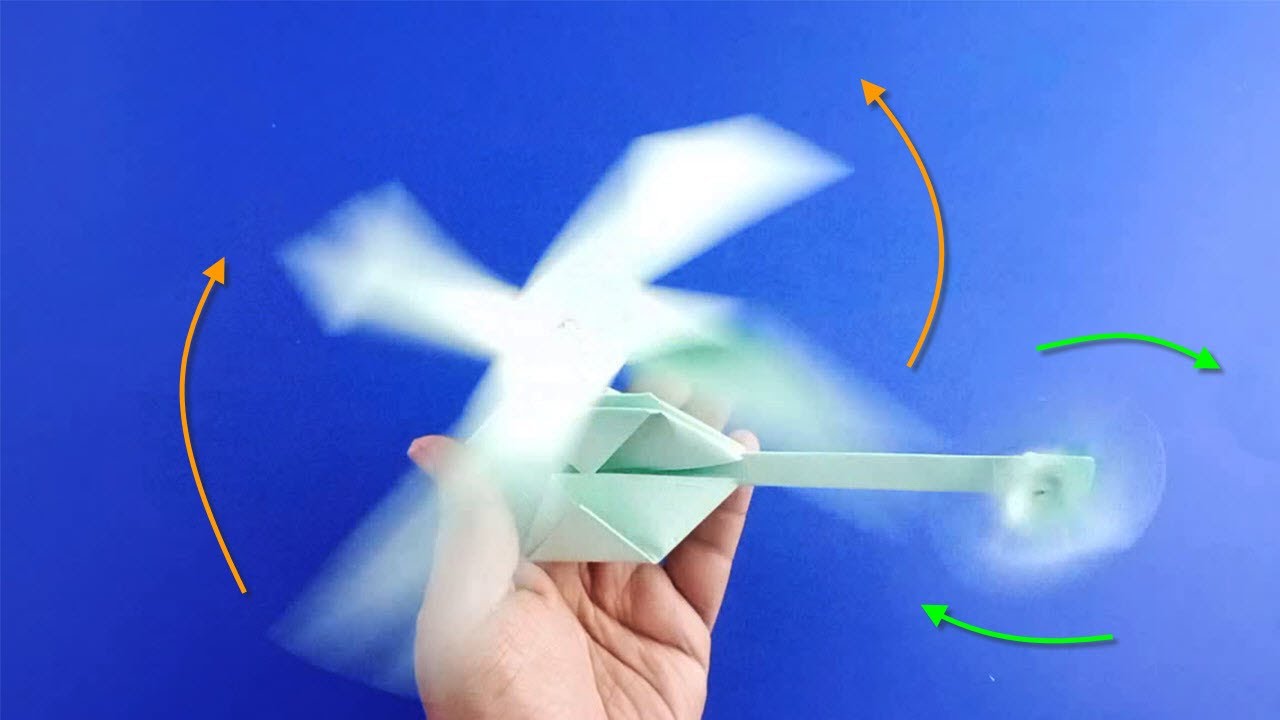 How To Make Paper Helicopter That Moves the Blades and Propellers - YouTube