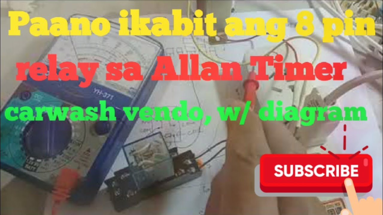 Paano ikabit ang 8 pin external relay sa Allan Timer carwash vendo, w ...