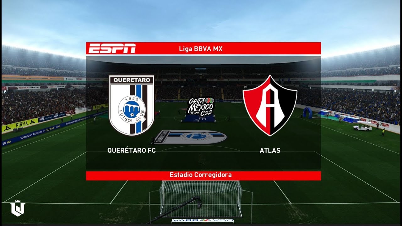 Queretaro vs Atlas Liga Mx 2023 Gameplay Pes 2021 - YouTube