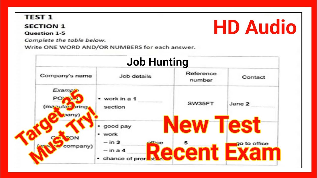 Job Hunting IELTS Listening IELTS Listening Practice Test With job-hunting-ielts-listening-ielts-listening-practice-test-with