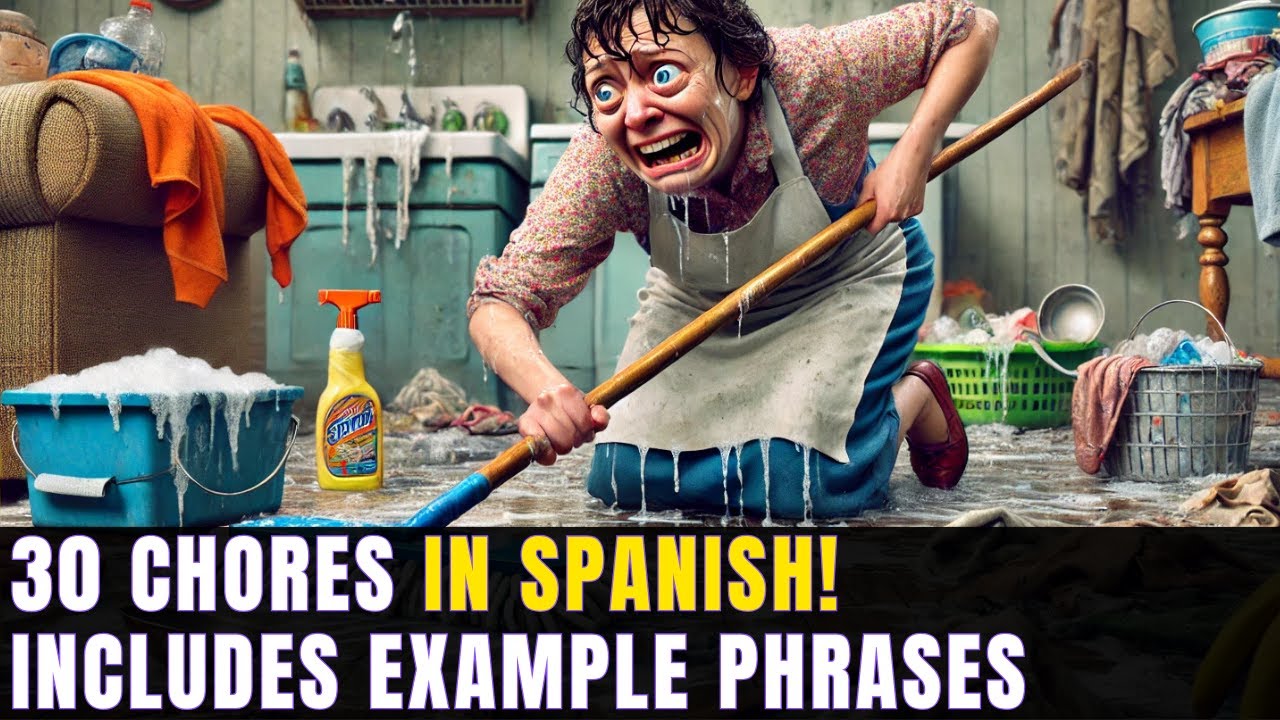 🏠 Spanish Chores & Cleaning Vocabulary – 30 Phrases + Quiz! - YouTube