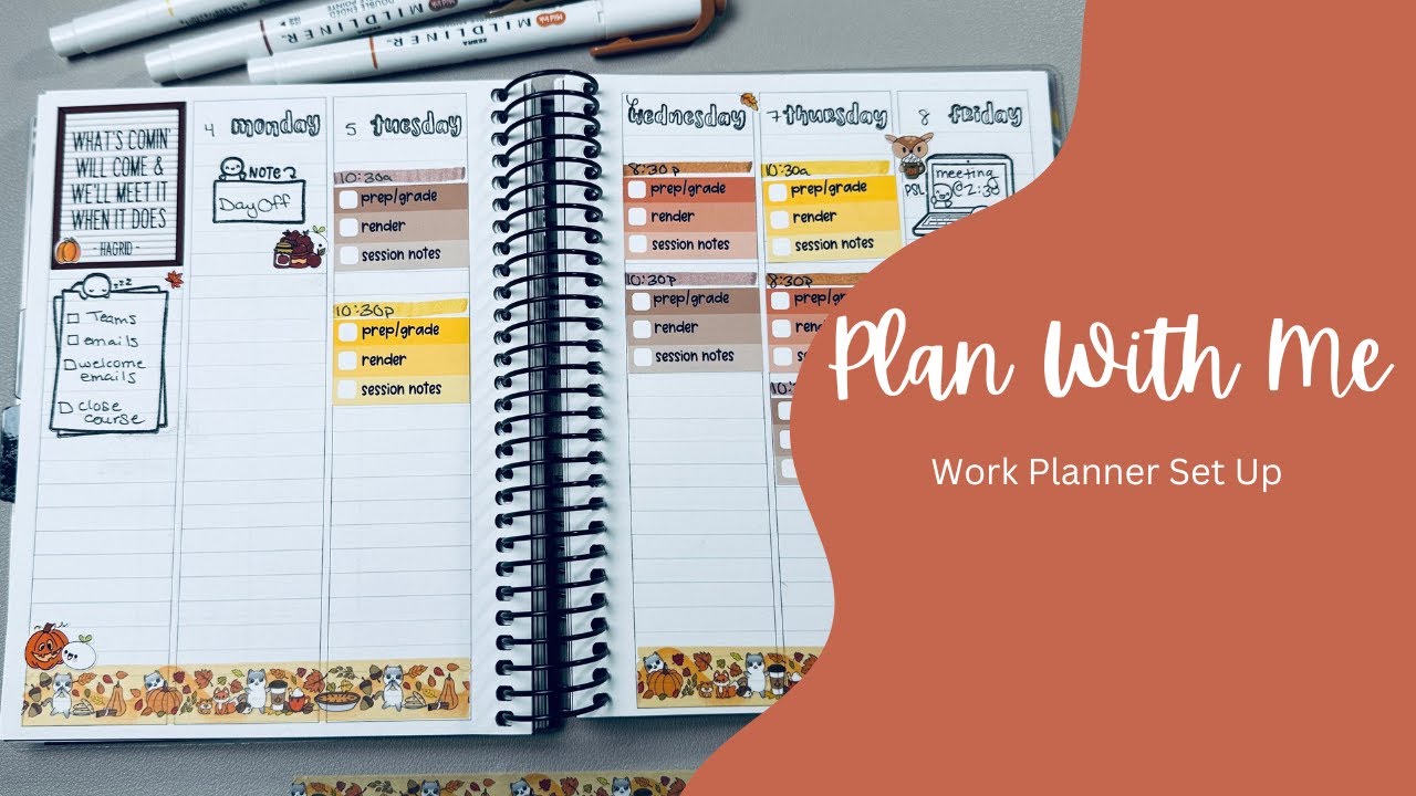 Plan With Me | Work Planner Set Up | Pinnacle Sticker Co - YouTube