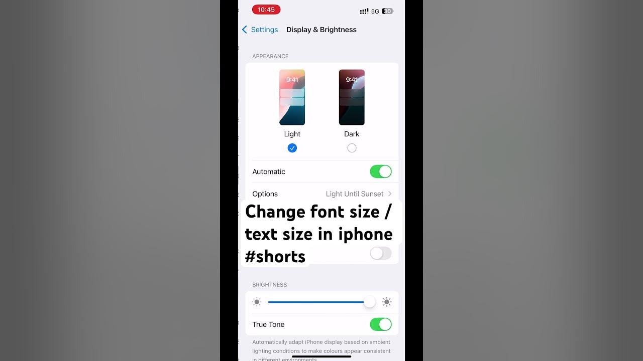Change font size/text size in iphone #shorts #trending - YouTube