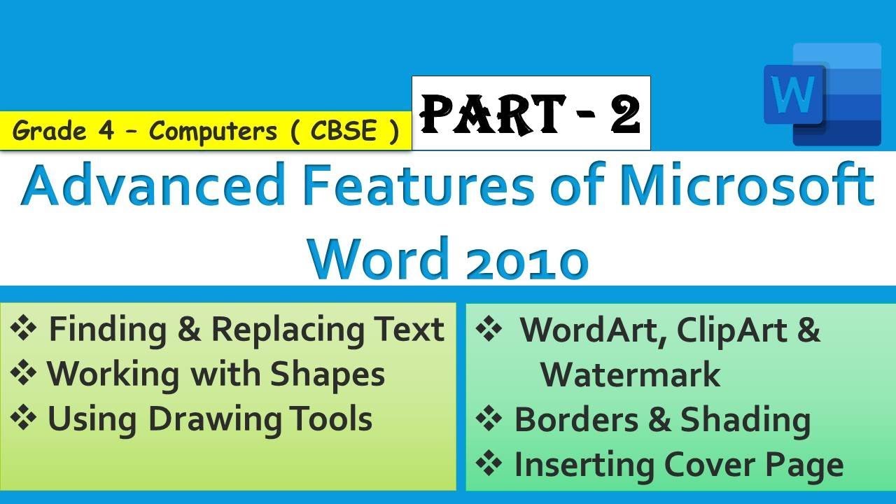 Advanced Features Of MS Word Class 4 CBSE Part 2 YouTube advanced-features-of-ms-word-class-4-cbse-part-2-youtube