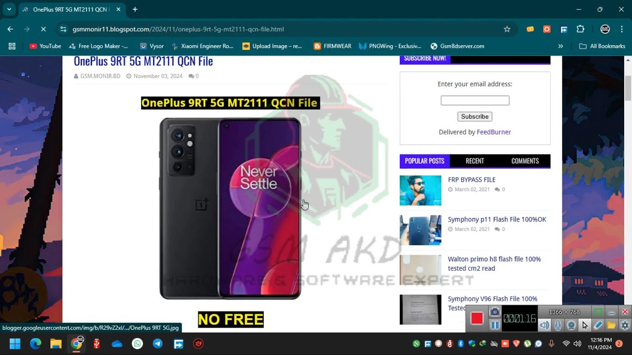 OnePlus 9RT 5G MT2111 QCN File #qcn #firmware #flashfile - YouTube