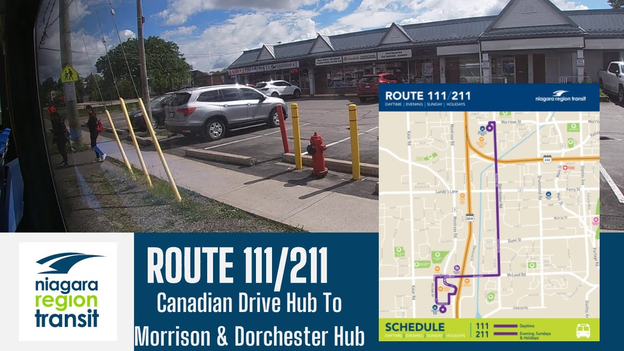 Niagara Region Transit Route 111/211 - Canadian Drive Hub To Morrison & Dorchester Hub - Full ...