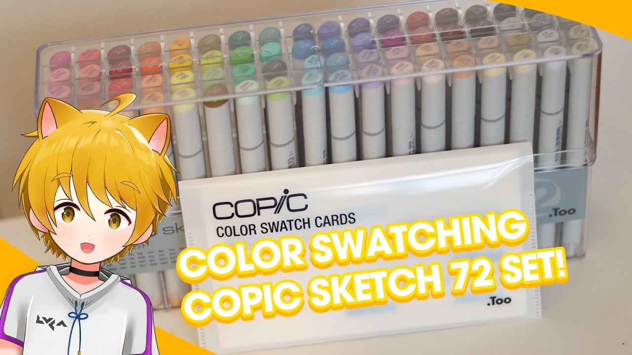 COPIC Color Swatch Cards | Swatching All 72 Copic Sketch In The Set ...