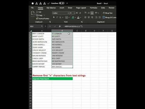 Remove first n characters from text strings - YouTube