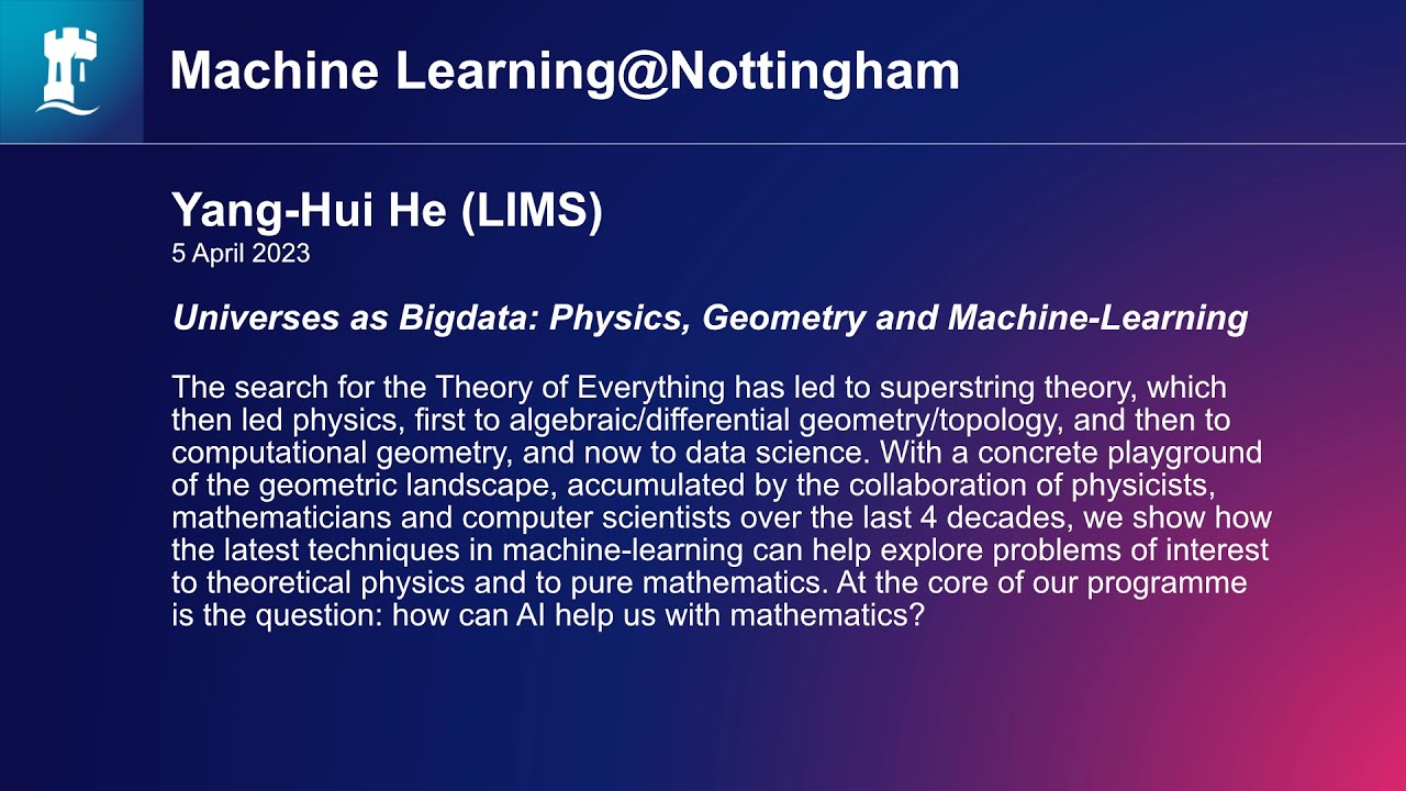 Yang-Hui He (LIMS) - YouTube