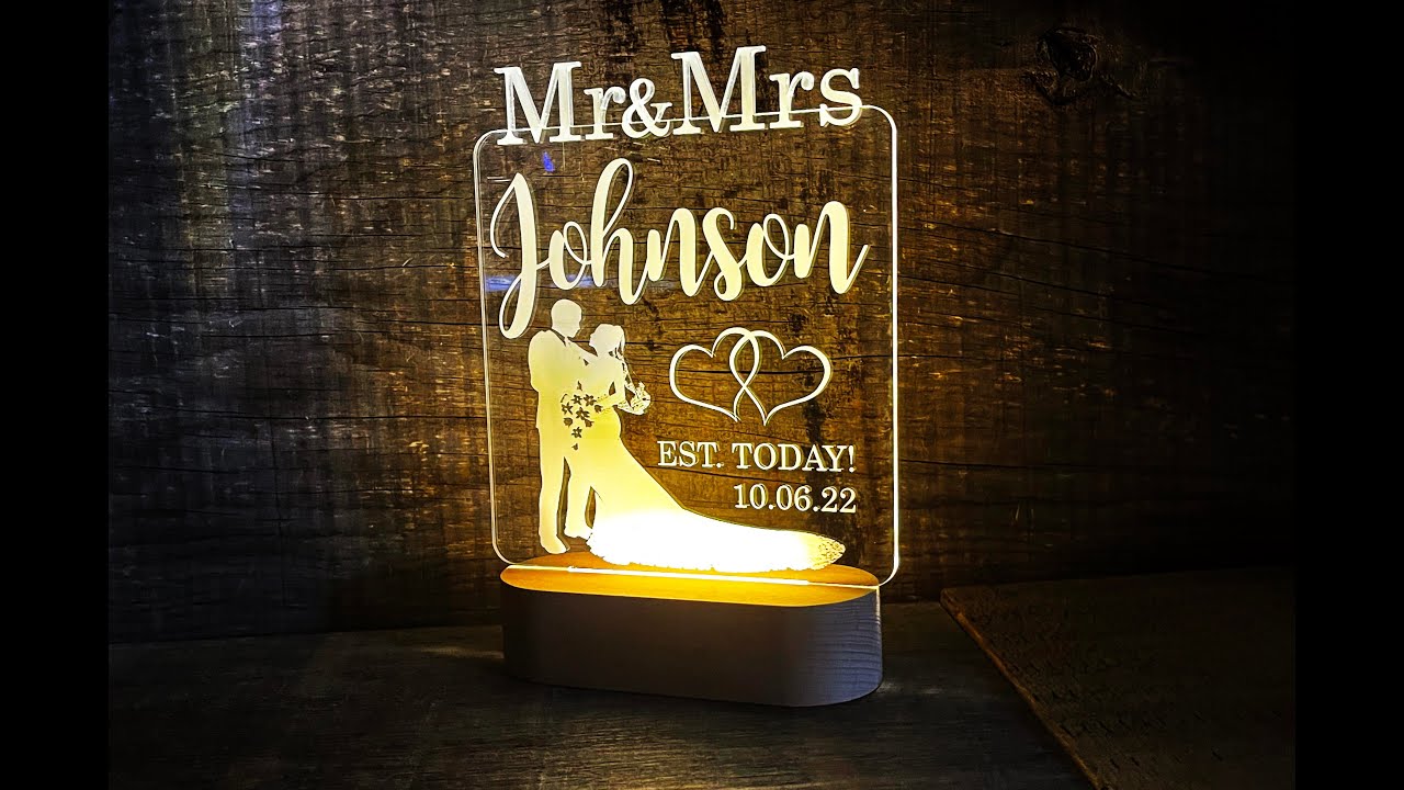 Custom 7 Color LED wedding Sign - Mr and Mrs - YouTube