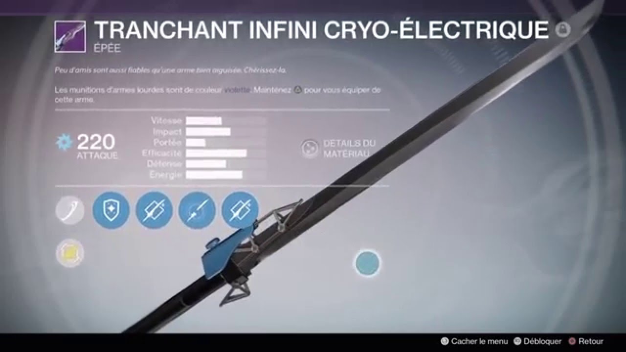 Destiny Loot Sword Arc Infinite Edge-Présentation Épée Tranchant infini ...