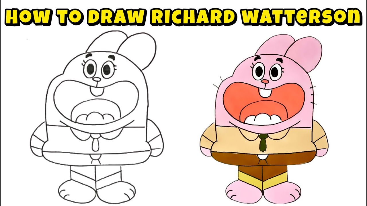 How to Draw Richard Watterson from The Amazing World of Gumball – Guide ...