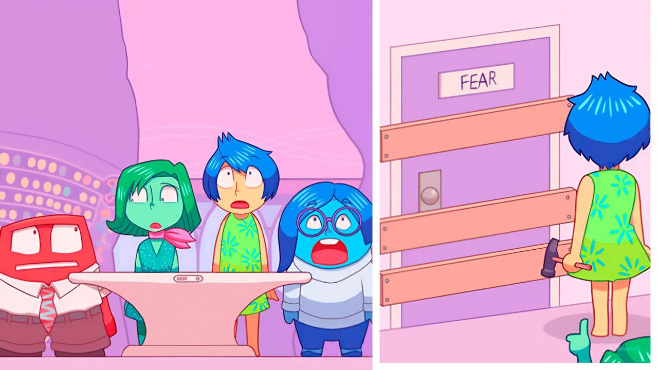 The emotions decided to live without fear I INSIDE OUT COMIC DUB - YouTube