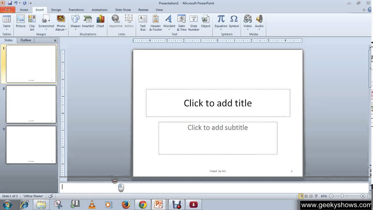 Microsoft PowerPoint 2010 Add Slide Notes - YouTube
