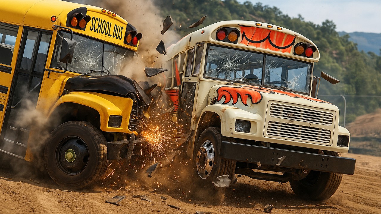 High Speed Figure 8 DESTRUCTION With The NEW School Bus! (BeamNG Drive ...