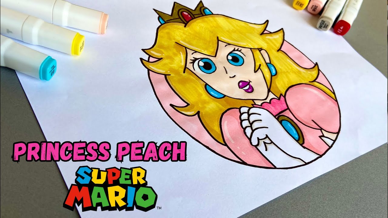 Drawing Princess Peach - Super Mario - YouTube