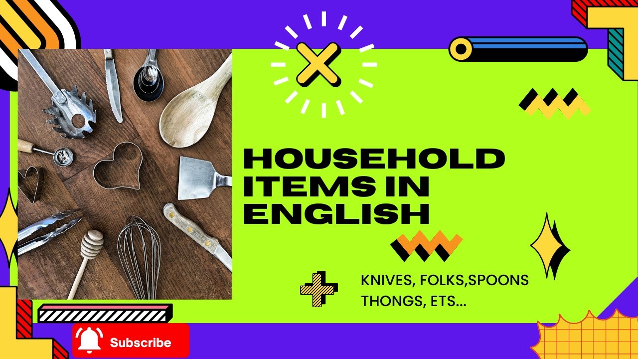 Learn The Household Item's In English! Easy Listening with visuals ...